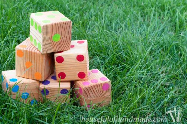 Colorful Yard Dice Tutorial - Houseful of Handmade