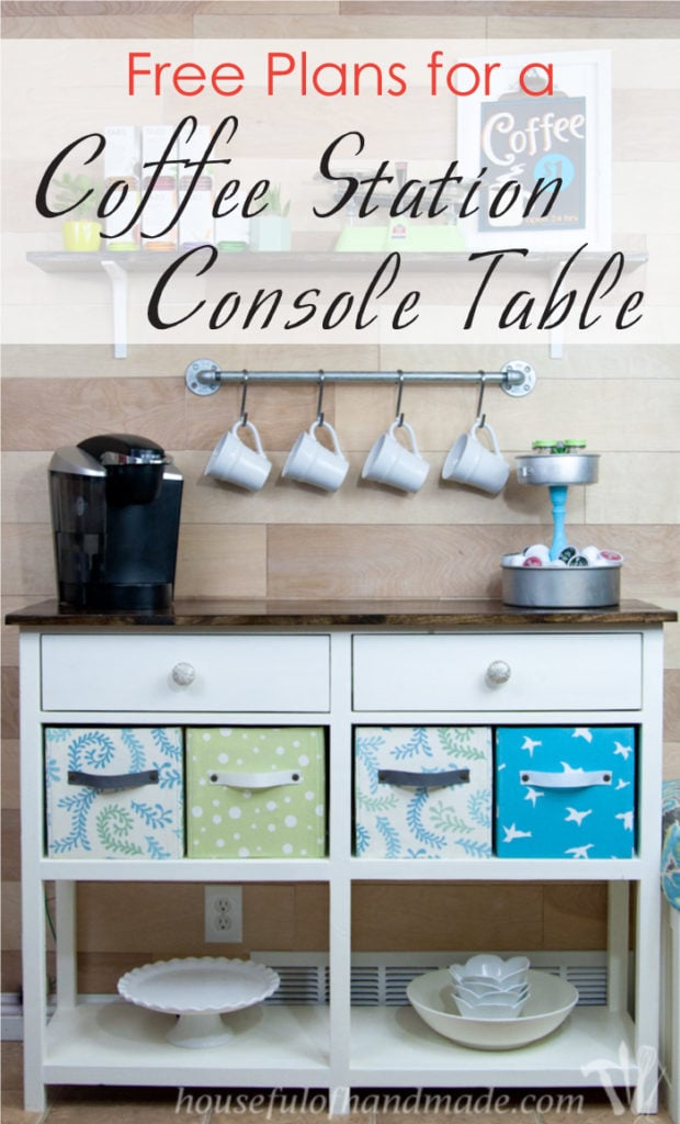 Easy Coffee Bar Table Build Plans - Houseful of Handmade