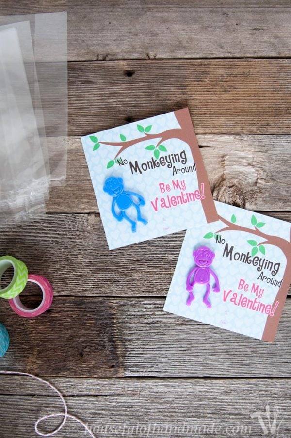 Free Printable Monkey Valentines - Houseful of Handmade