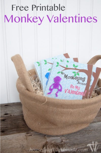 Free Printable Monkey Valentines - Houseful of Handmade