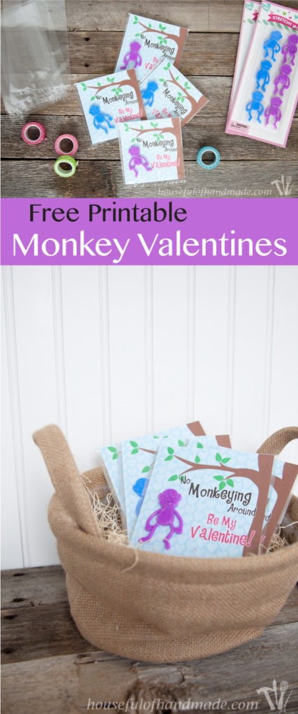 Free Printable Monkey Valentines - Houseful of Handmade