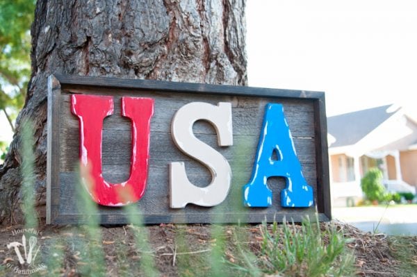 Easy DIY Rustic USA Wood Sign - Houseful of Handmade