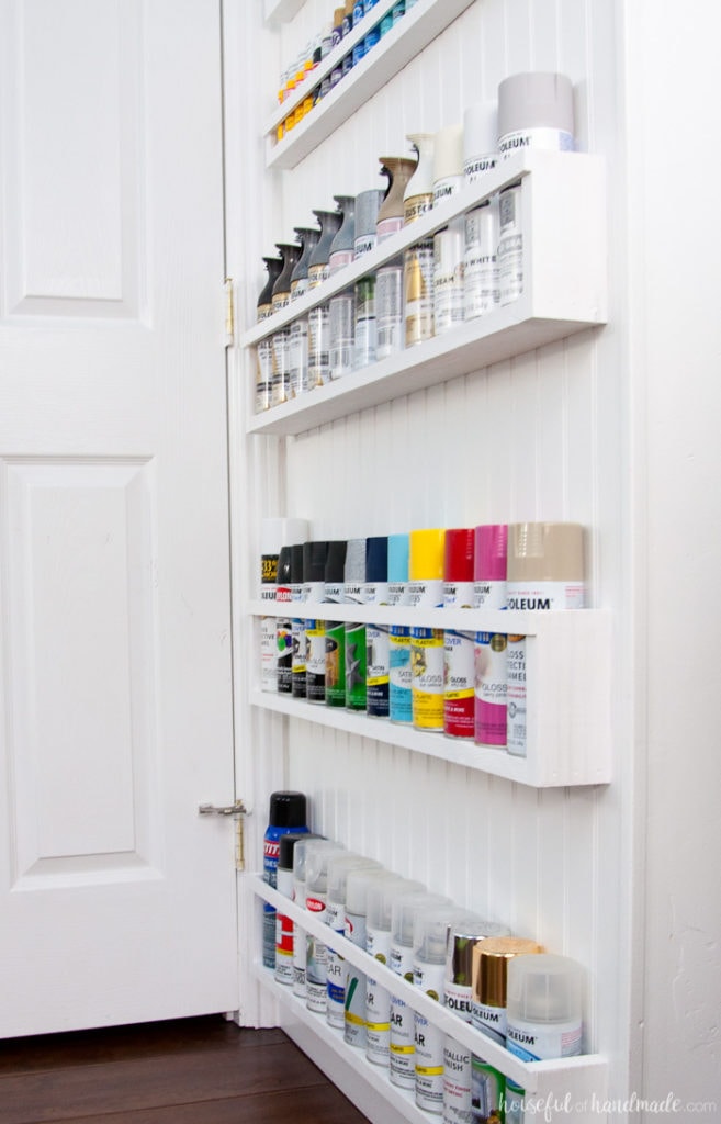 DIY Paint Storage Shelves - Houseful of Handmade