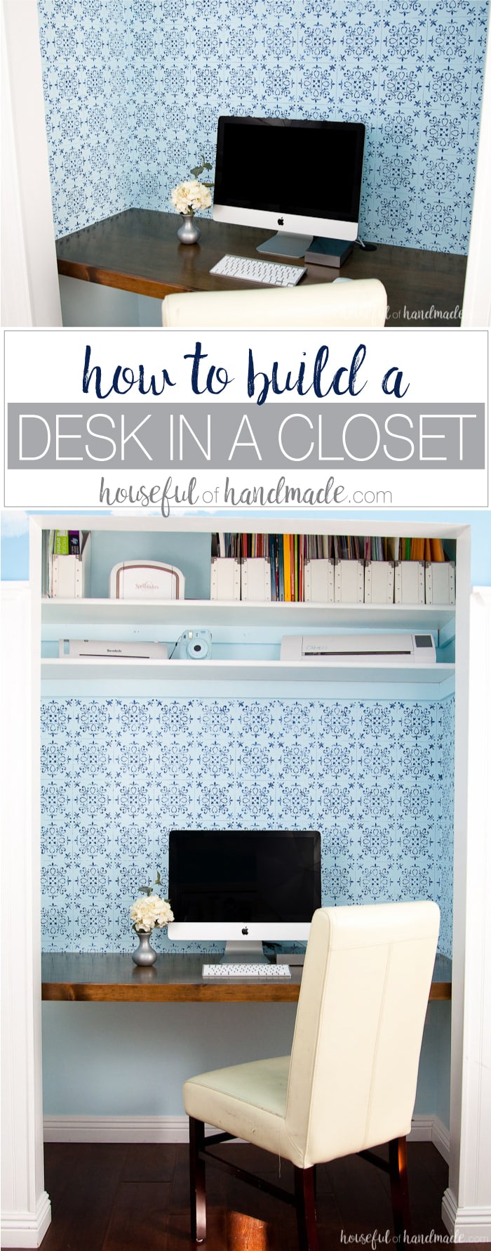 How To Build A Desk In A Closet Houseful of Handmade