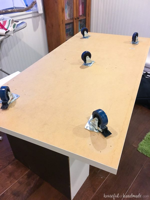 Upcycled Bookcase Rolling Work Table - Houseful of Handmade