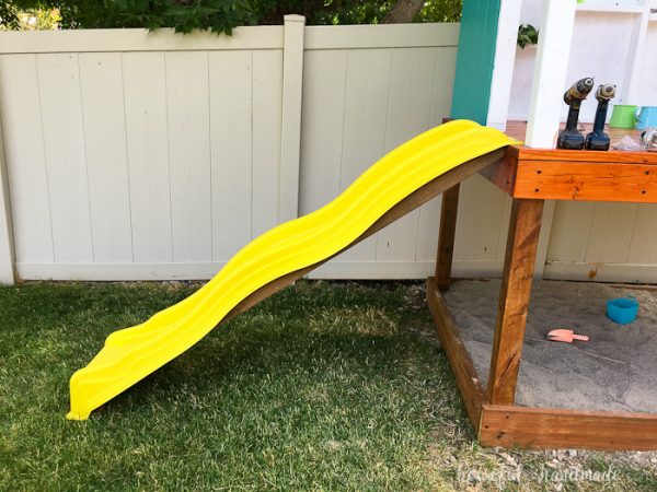 Our DIY Playhouse: The Slide & Climbing Wall - Houseful of Handmade