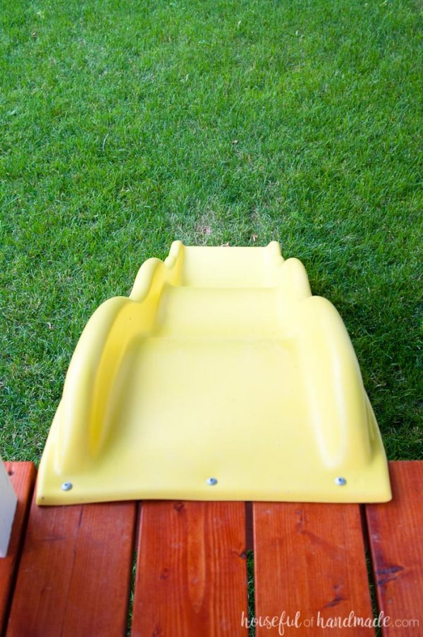 Our DIY Playhouse: The Slide & Climbing Wall - Houseful of Handmade