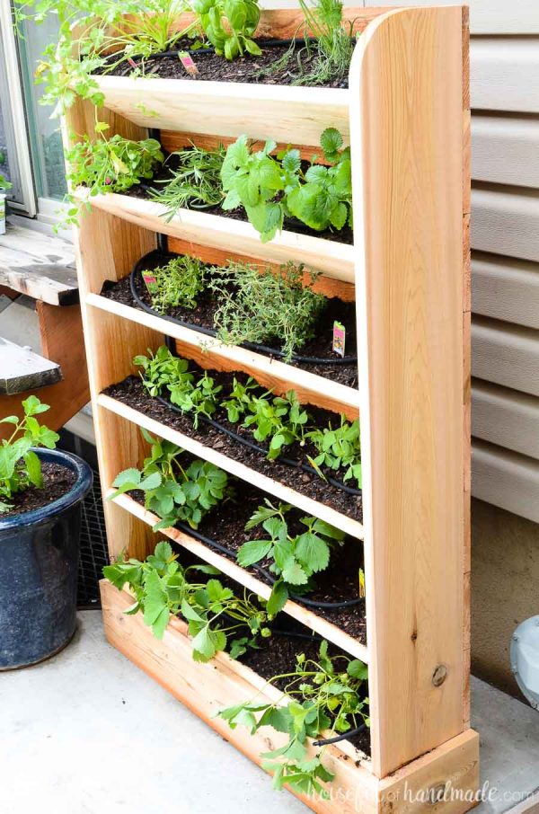 DIY Vertical Garden with Drip Watering System - Houseful of Handmade
