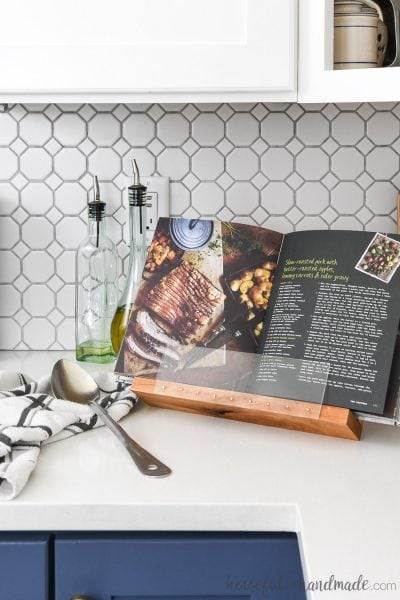 Easy to Build DIY Cookbook Stand - Houseful of Handmade