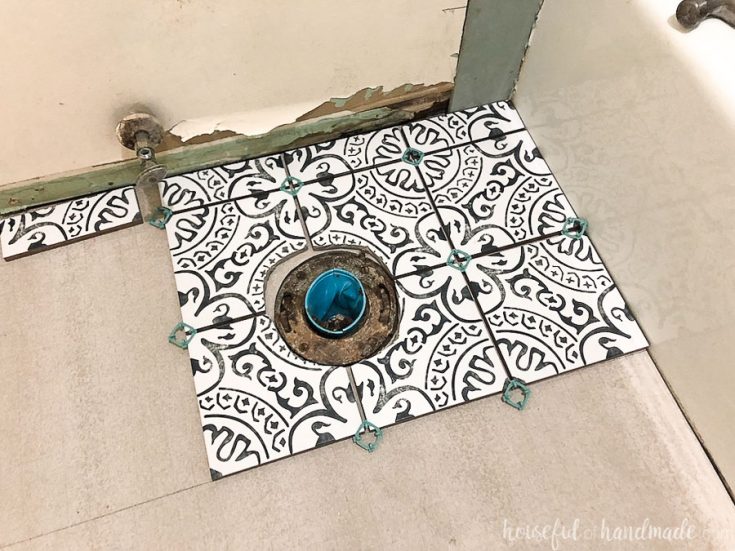 Laying Floor Tiles in a Small Bathroom - Houseful of Handmade