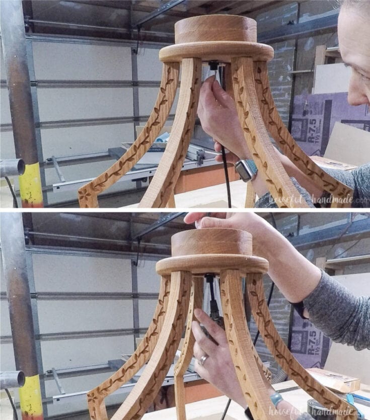 Carved DIY Wood Light Fixture - Houseful of Handmade