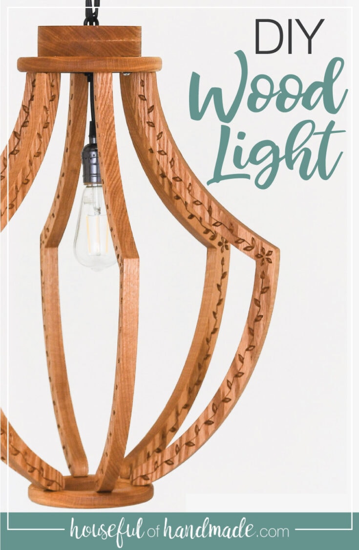Carved DIY Wood Light Fixture - Houseful of Handmade
