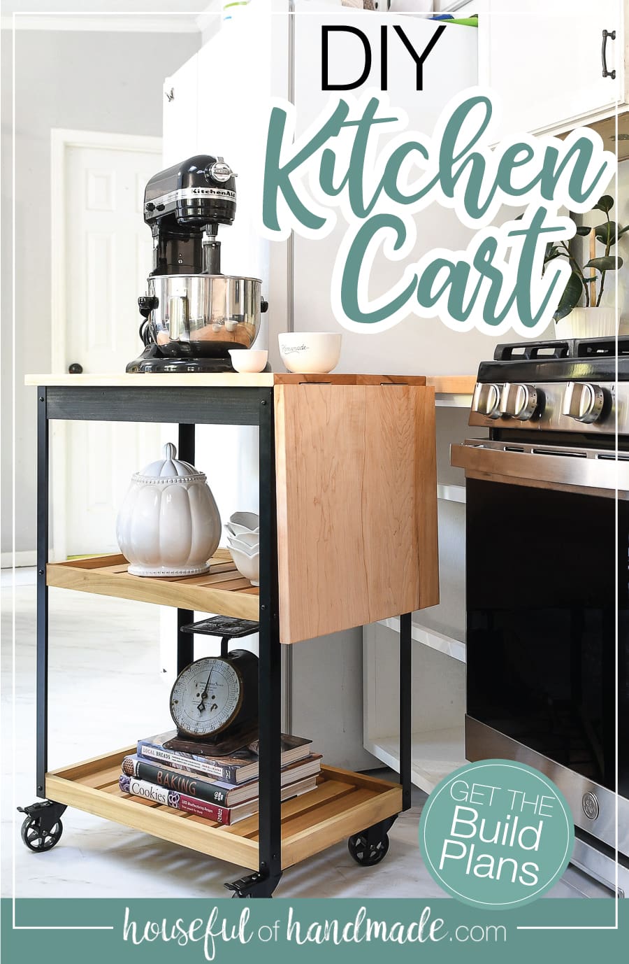 Modern Rolling Kitchen Cart Build Plans - Houseful of Handmade