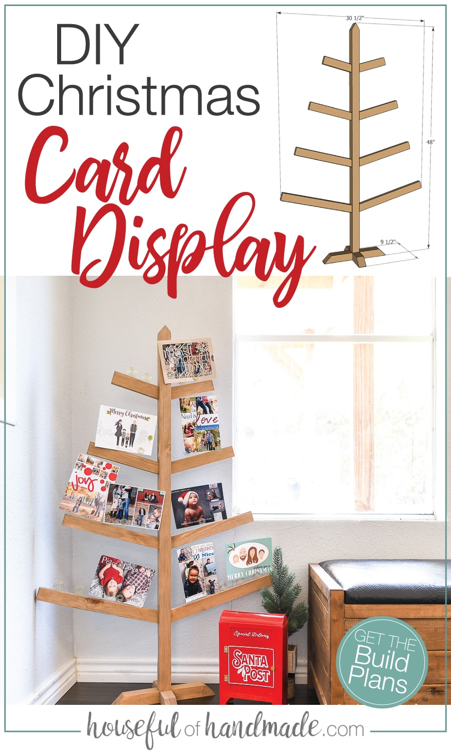 Christmas Tree Christmas Card Holder - Houseful of Handmade