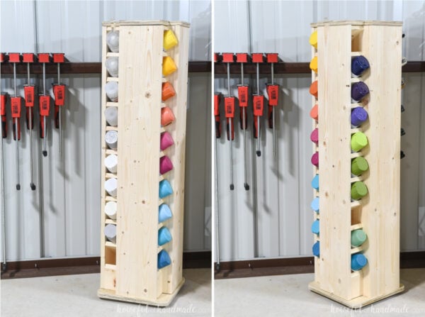 Rotating Spray Paint Storage Cabinet Build Plans - Houseful of Handmade