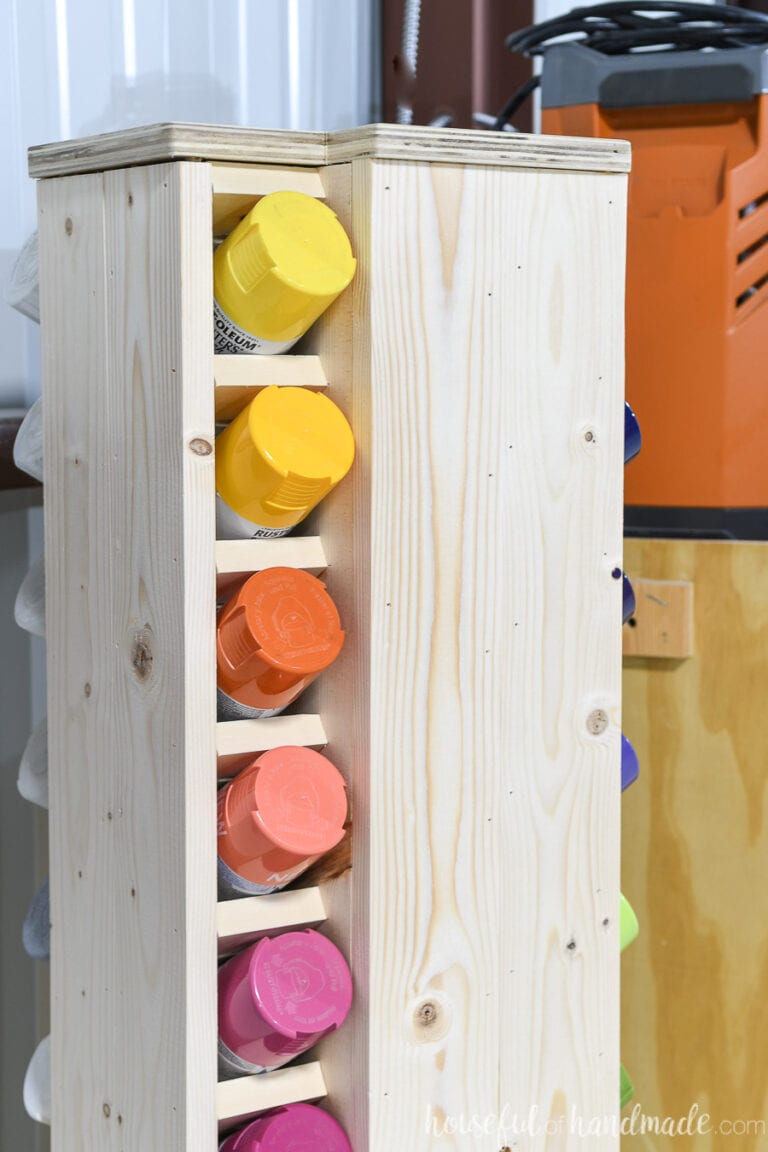 Rotating Spray Paint Storage Cabinet Build Plans - Houseful of Handmade