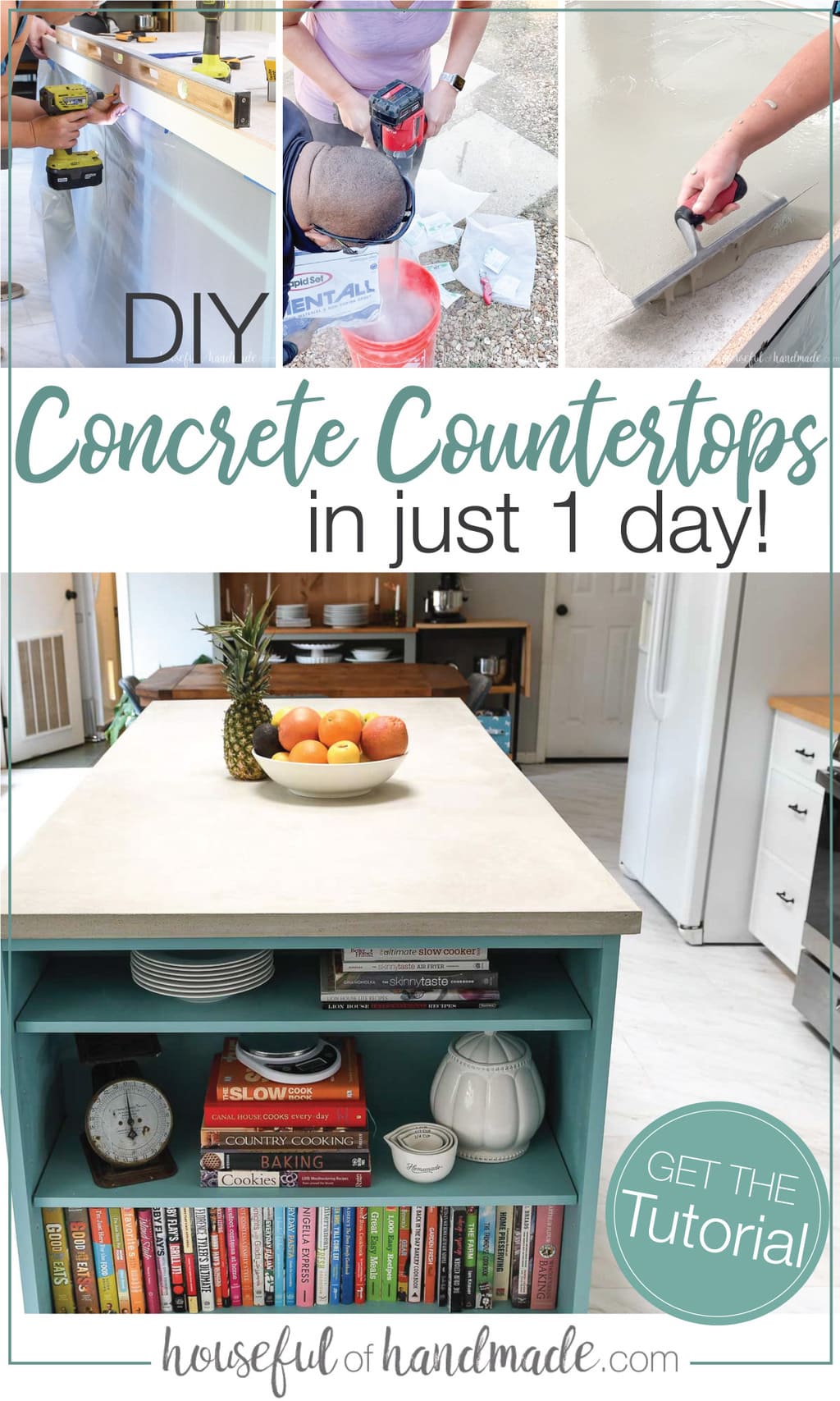 Fast DIY Concrete Countertops in a Day - Houseful of Handmade