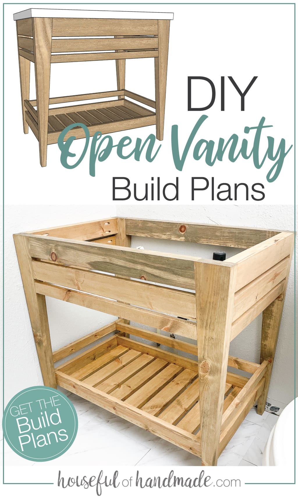 Cheap DIY Bathroom Vanity Plans - Houseful of Handmade