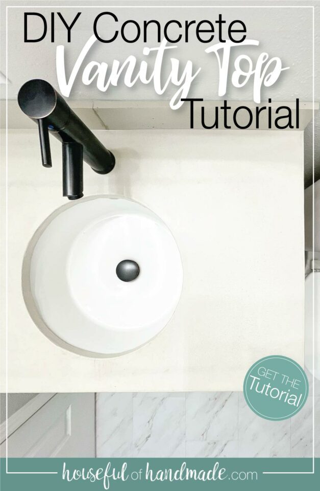 Cheap DIY Concrete Vanity Top - Houseful of Handmade