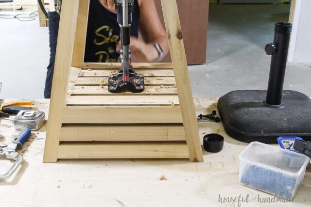 DIY Umbrella Side Table - Houseful of Handmade