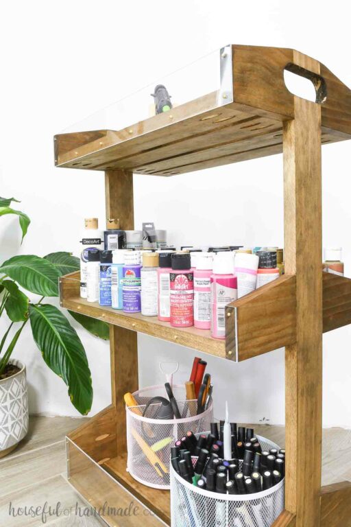 Easy Wood Rolling Cart Build Plans - Houseful of Handmade