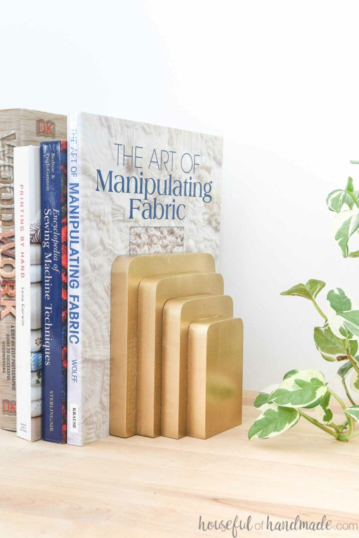 Easy DIY Bookends from Wood Scraps - Houseful of Handmade