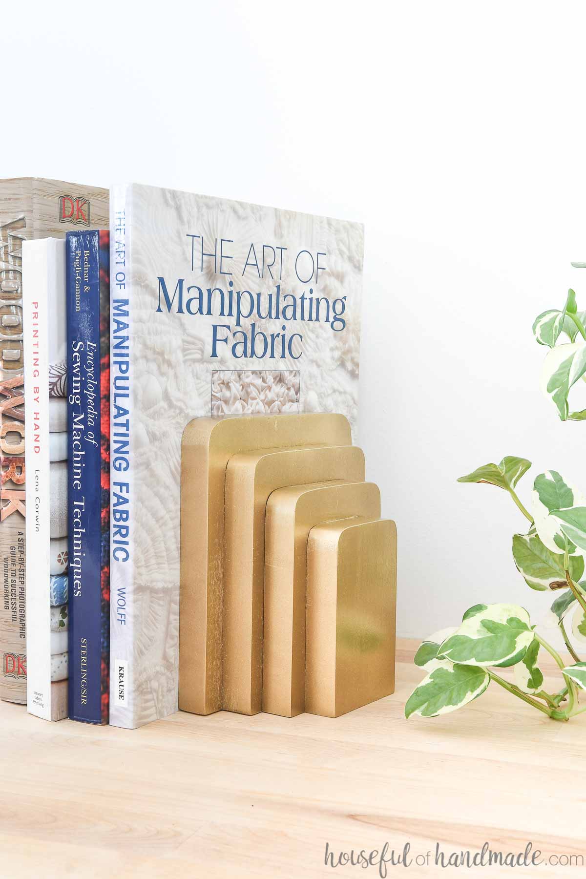 Easy DIY Bookends from Wood Scraps - Houseful of Handmade