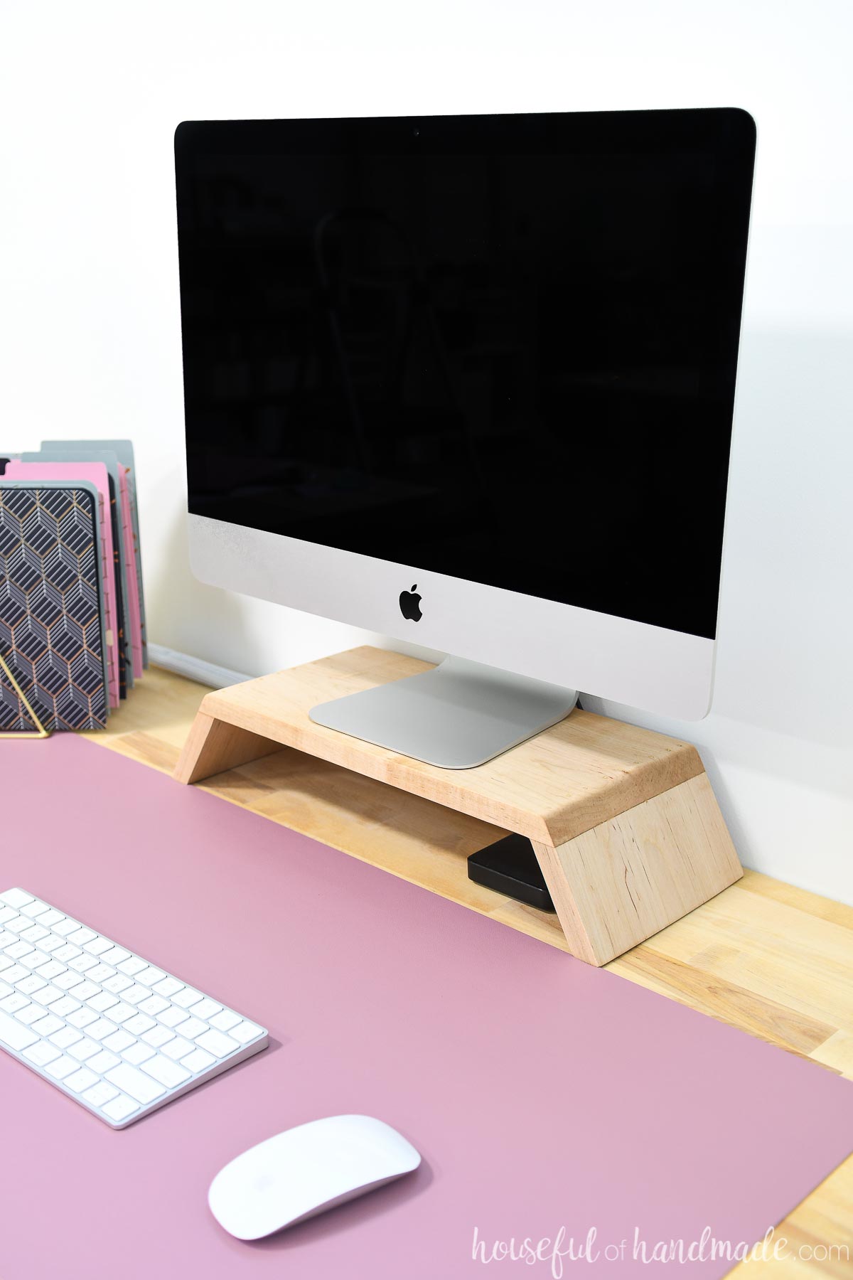 Easy DIY Monitor Stand From Wood Scraps - Houseful of Handmade