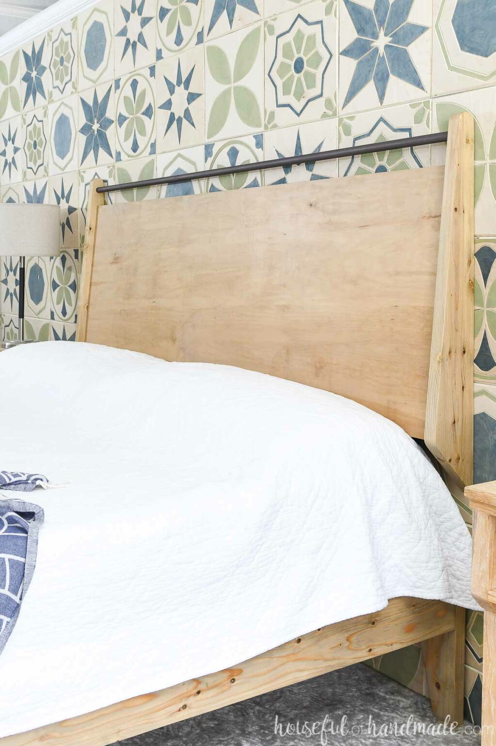 Modern DIY Headboard with Headboard Cushion - Houseful of Handmade