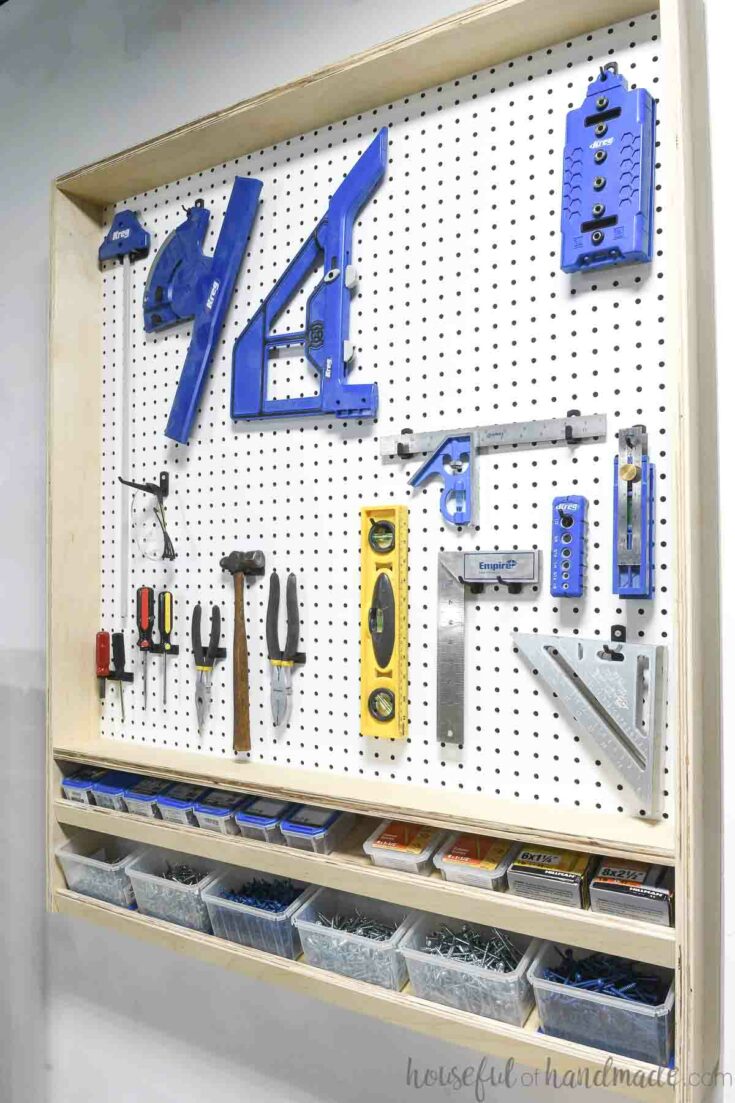 Simple Pegboard Storage Cabinet - Houseful of Handmade
