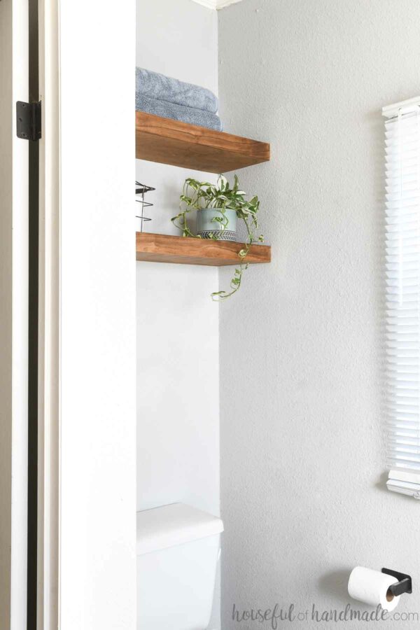 Easy DIY Floating Shelves in a Nook or Alcove - Houseful of Handmade