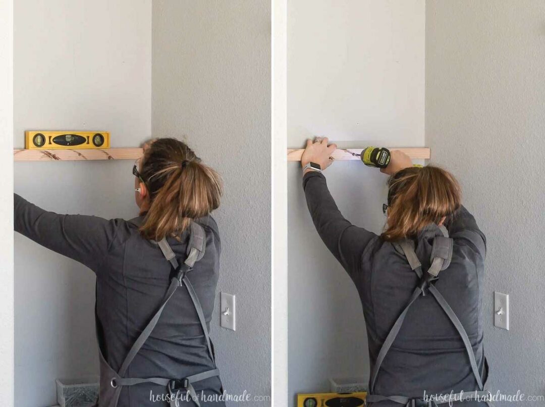 Easy DIY Floating Shelves in a Nook or Alcove - Houseful of Handmade