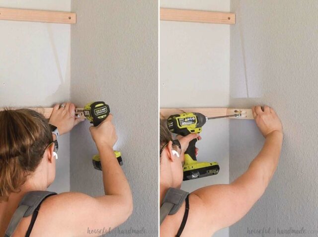 Easy DIY Floating Shelves in a Nook or Alcove - Houseful of Handmade