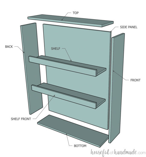 How to Build a Pull Out Spice Rack Cabinet - Houseful of Handmade