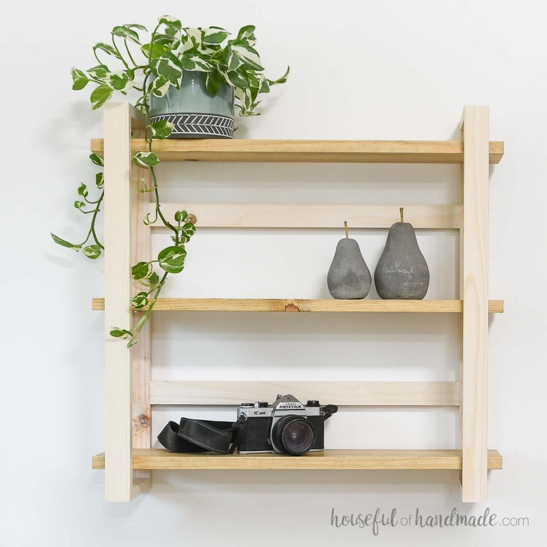 Easy DIY Floating Shelves in a Nook or Alcove - Houseful of Handmade