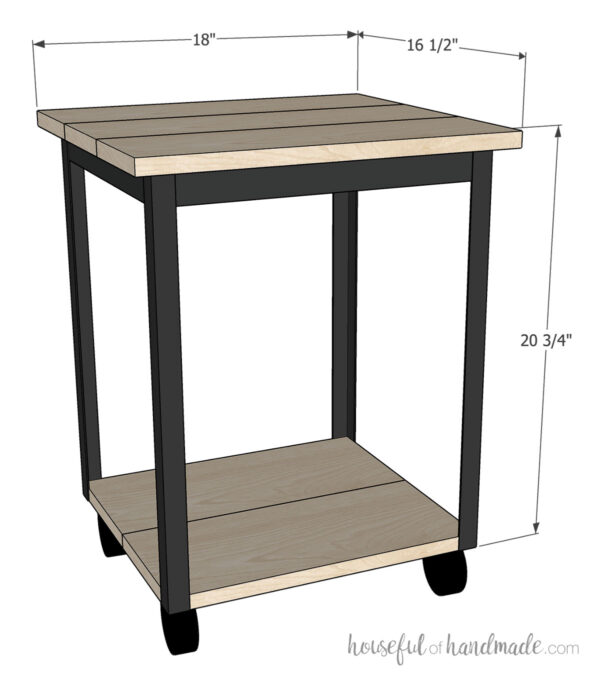 Simple DIY Side Table with Wheels - Houseful of Handmade