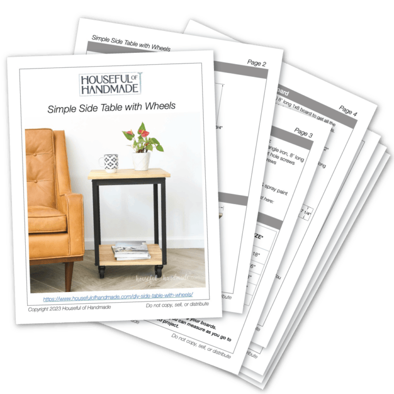 Simple DIY Side Table with Wheels - Houseful of Handmade