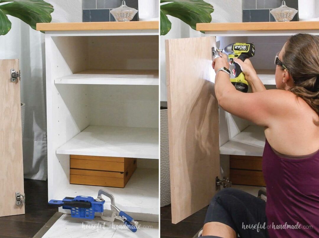 How to Install Cabinet Doors with Concealed Hinges - Houseful of Handmade