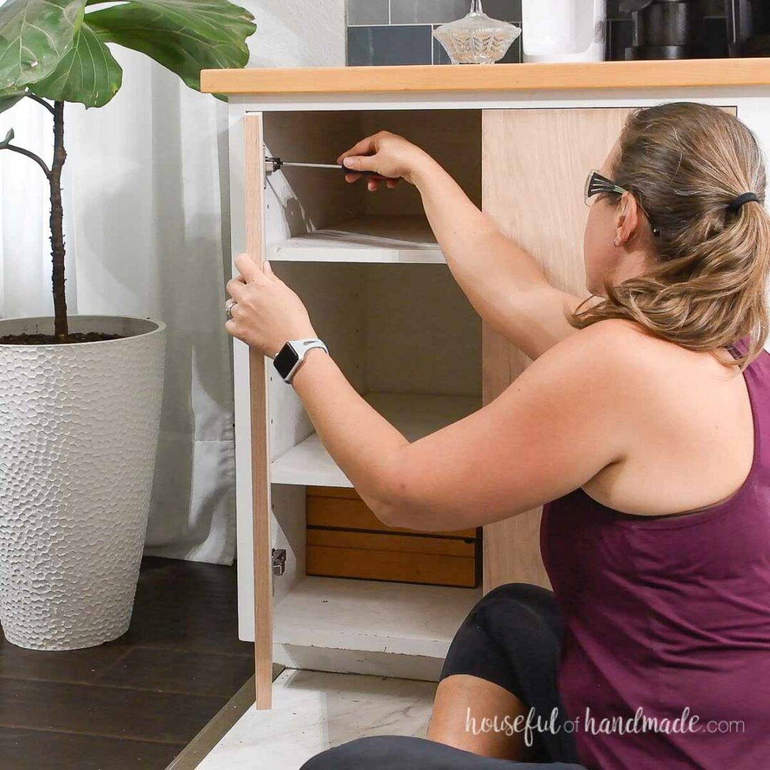 How to Install Cabinet Doors with Concealed Hinges - Houseful of Handmade