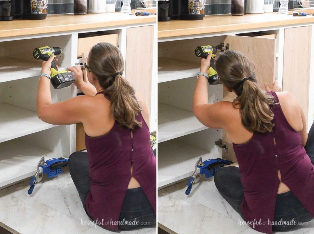 How to Install Cabinet Doors with Concealed Hinges - Houseful of Handmade