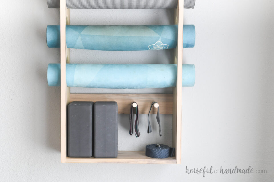 Easy Yoga Mat Holder Plans - Houseful of Handmade