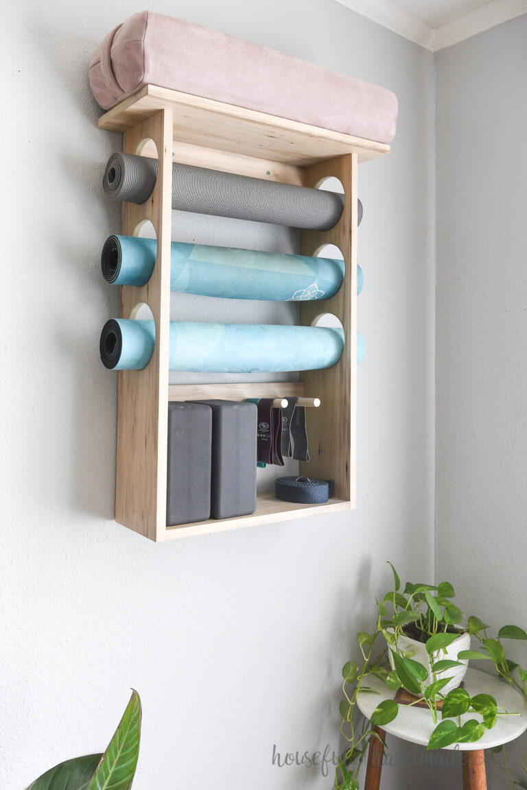 Easy Yoga Mat Holder Plans - Houseful of Handmade