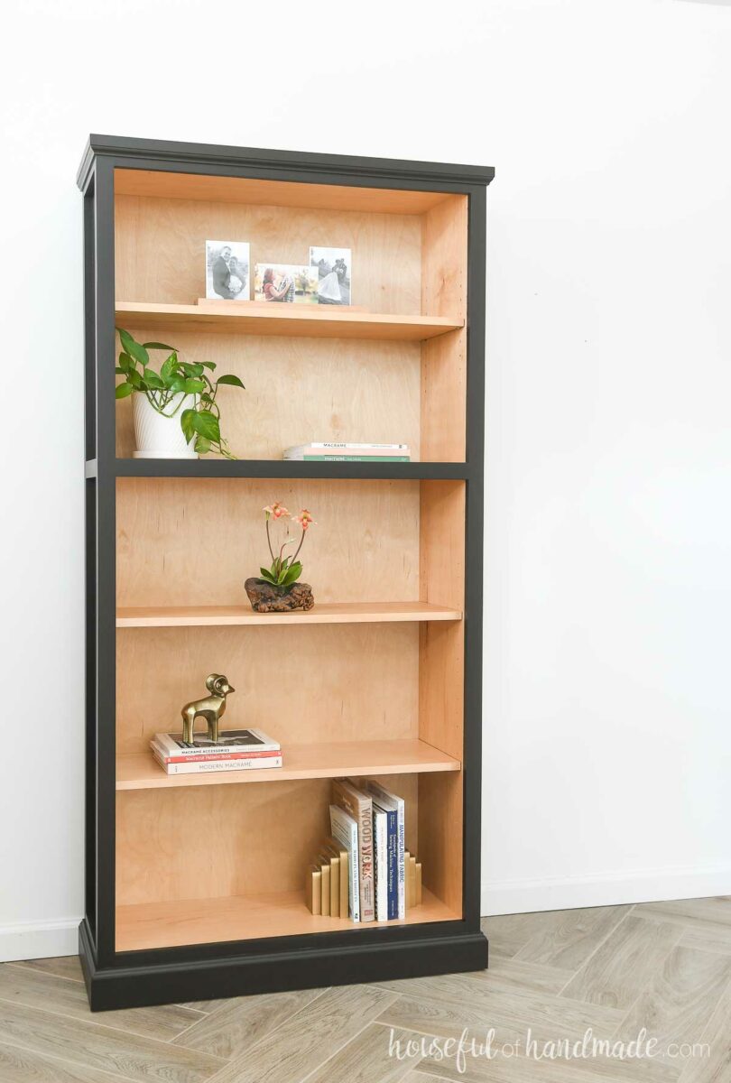 DIY Tall Bookcase with Trim - Houseful of Handmade