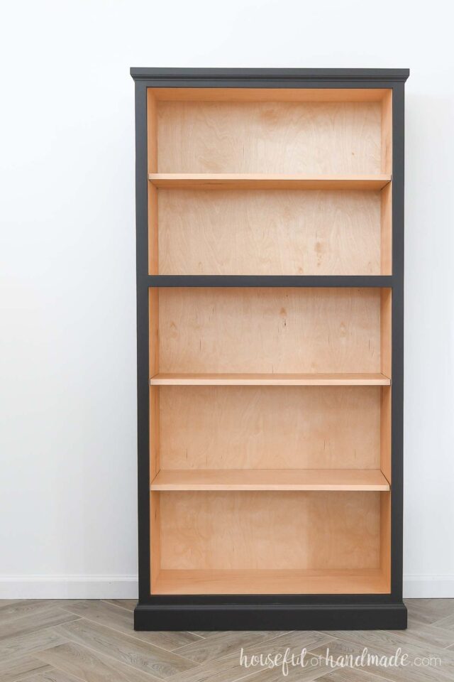 DIY Tall Bookcase with Trim - Houseful of Handmade