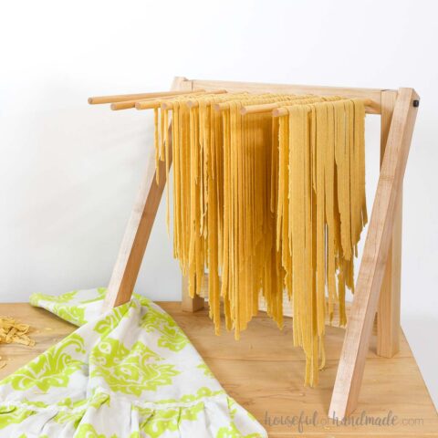 DIY Pasta Drying Rack from Scrap Wood - Houseful of Handmade