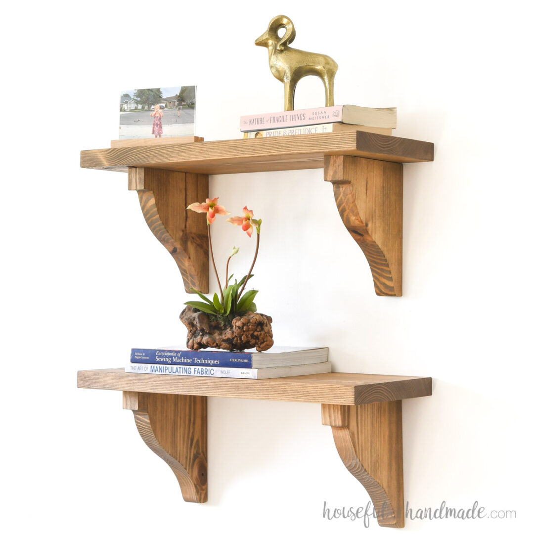 Easy DIY Floating Shelves in a Nook or Alcove - Houseful of Handmade