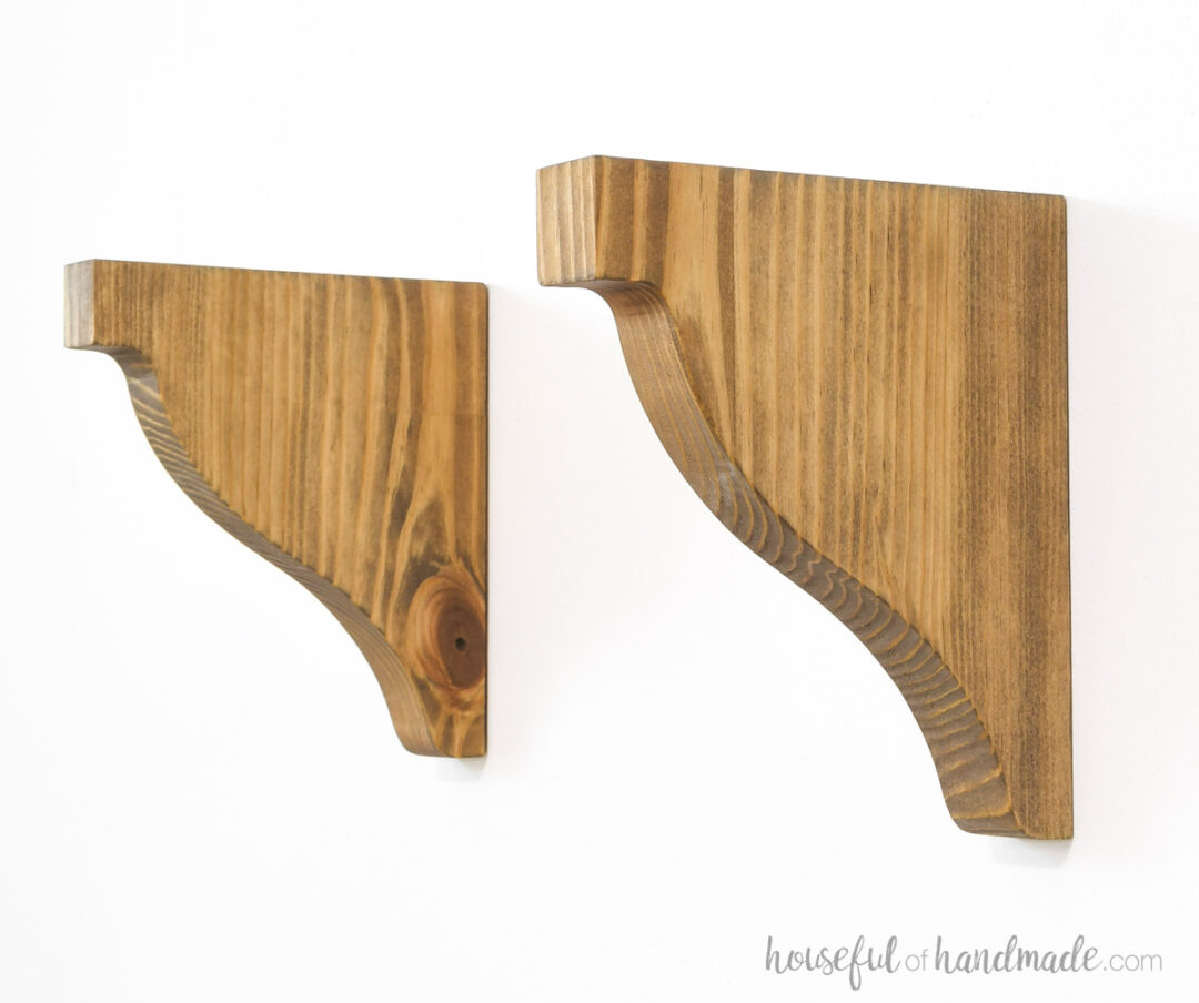 Easy DIY Wood Shelf Bracket Corbels - Houseful of Handmade