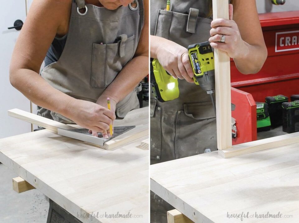 DIY Entry Storage Ladder with Mirror - Houseful of Handmade