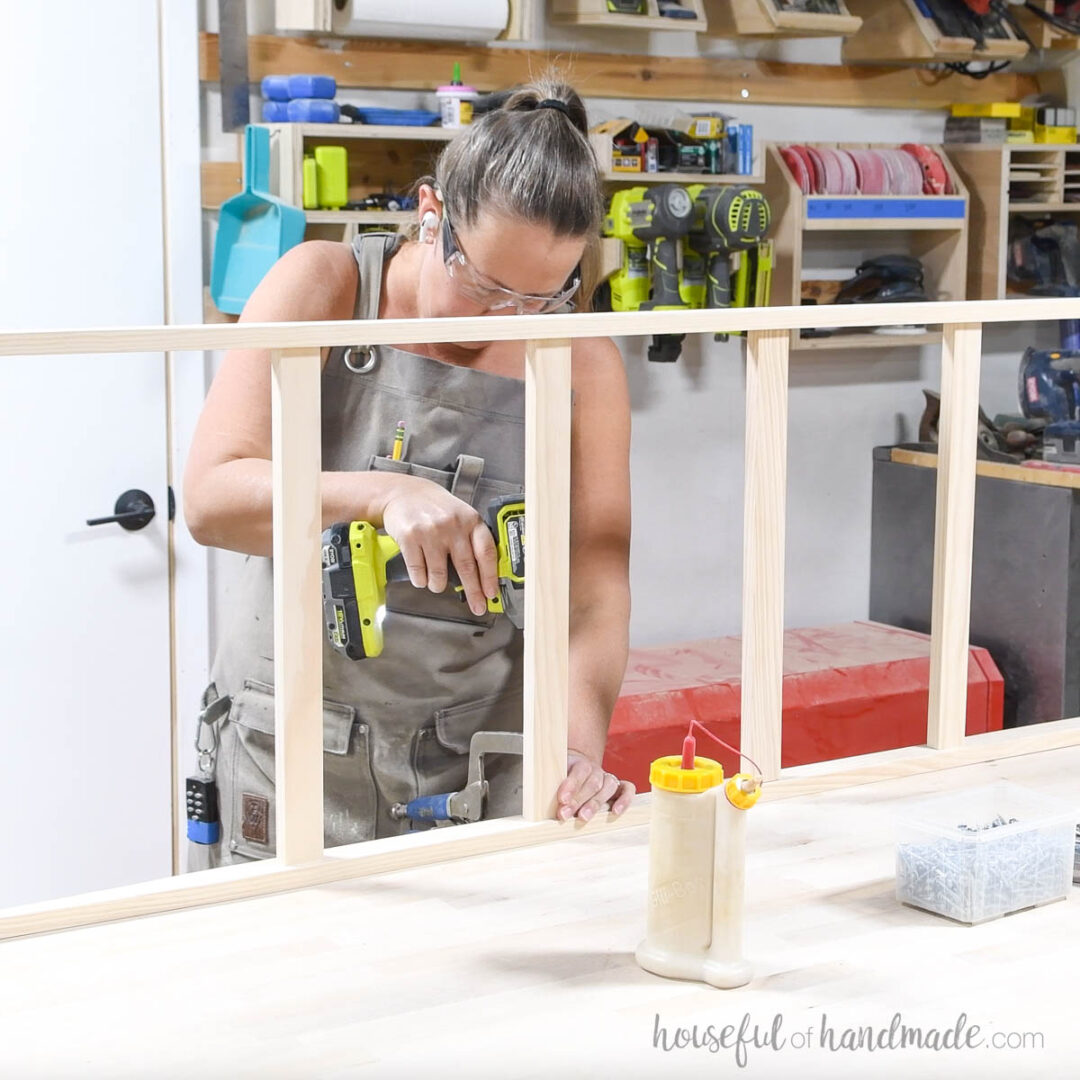 DIY Entry Storage Ladder with Mirror - Houseful of Handmade