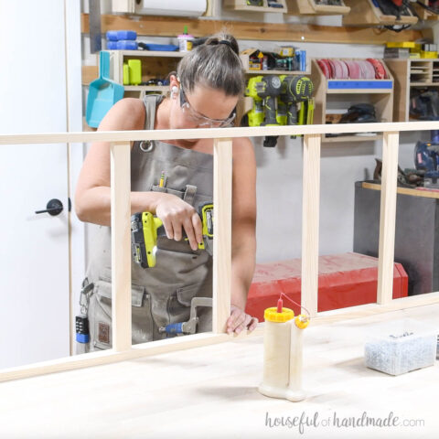 DIY Entry Storage Ladder with Mirror - Houseful of Handmade